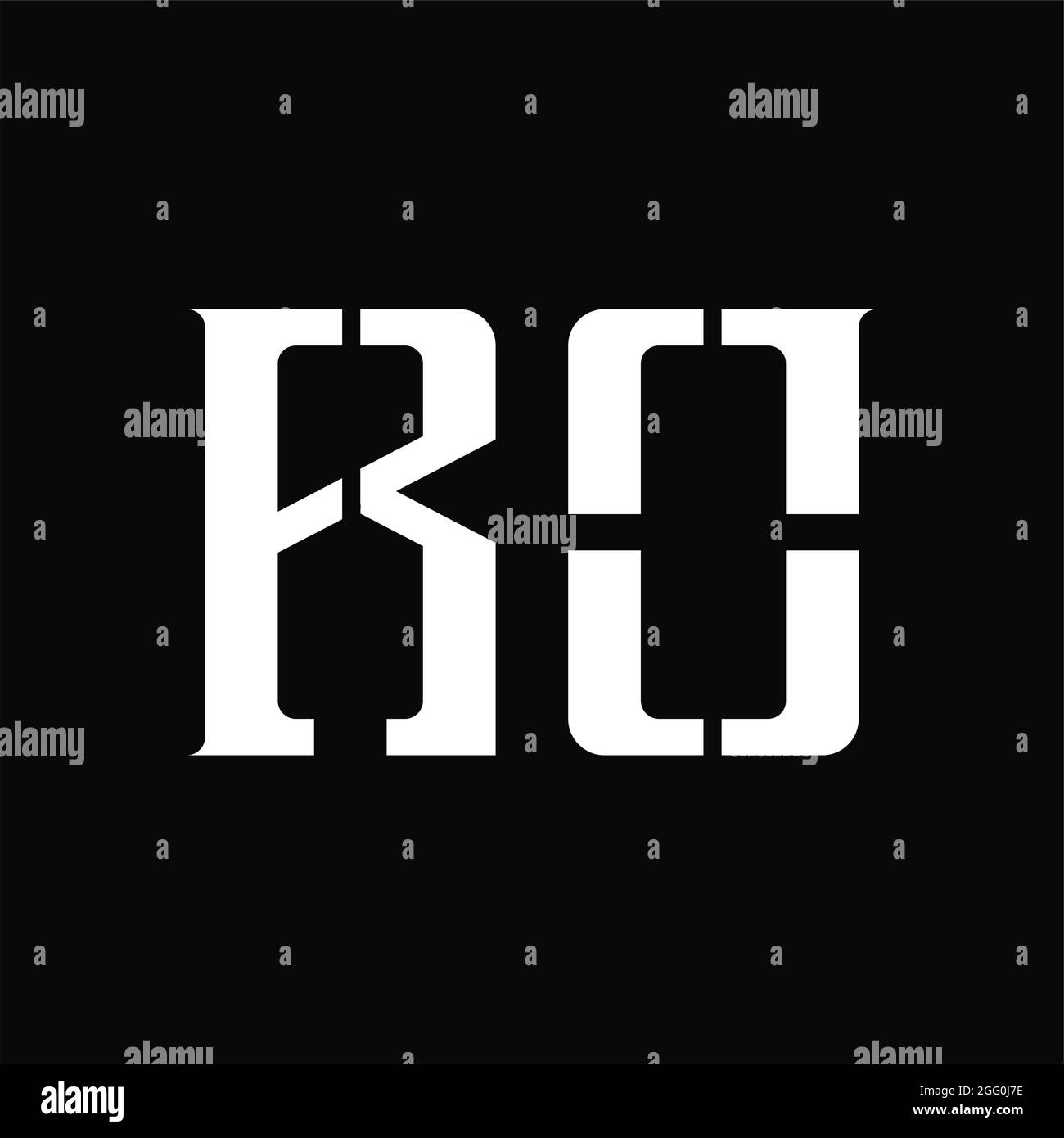 RO Logo monogram with middle slice on blackground design template Stock ...