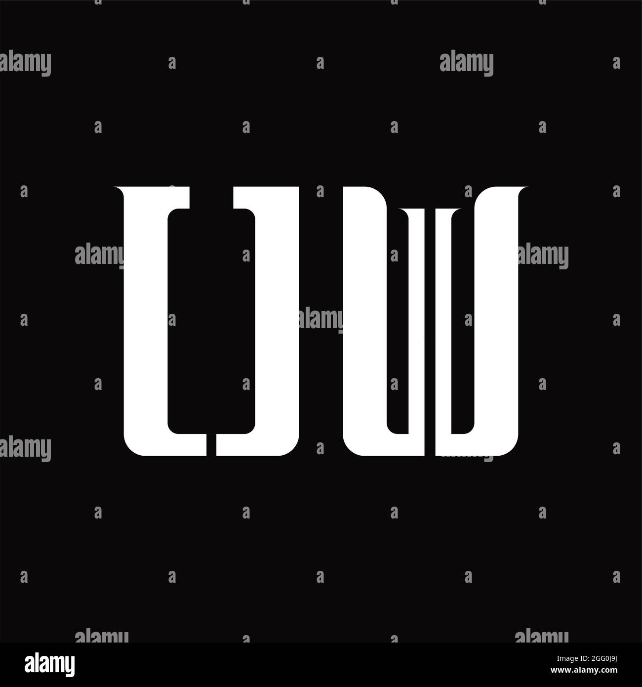 UW Logo monogram with middle slice on blackground design template Stock ...