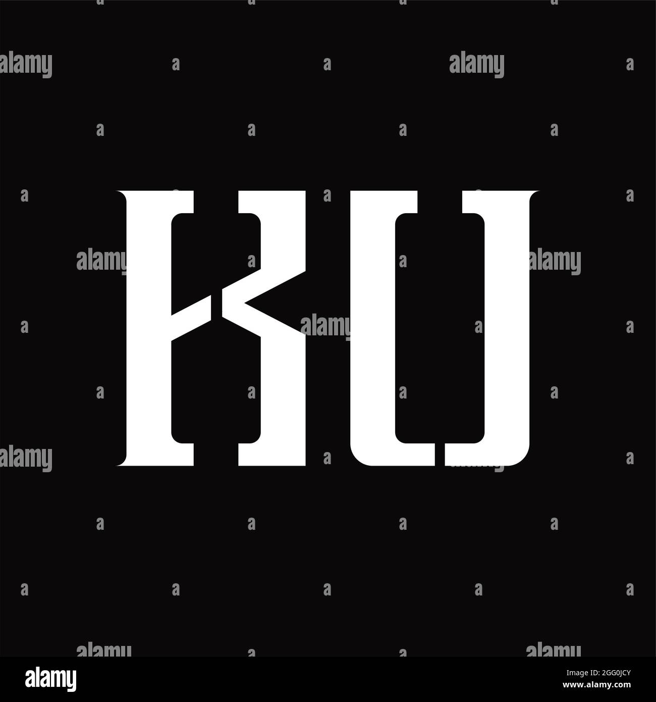 KU Logo monogram with middle slice on blackground design template Stock ...