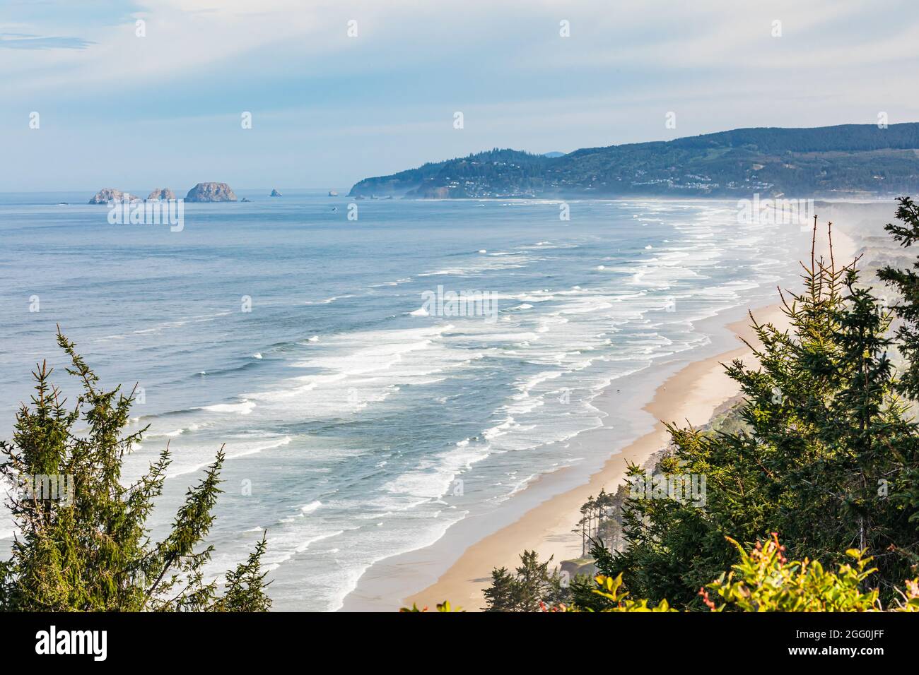Cape Lookout State Park, Oregon, USA. View of the beach and the town of ...