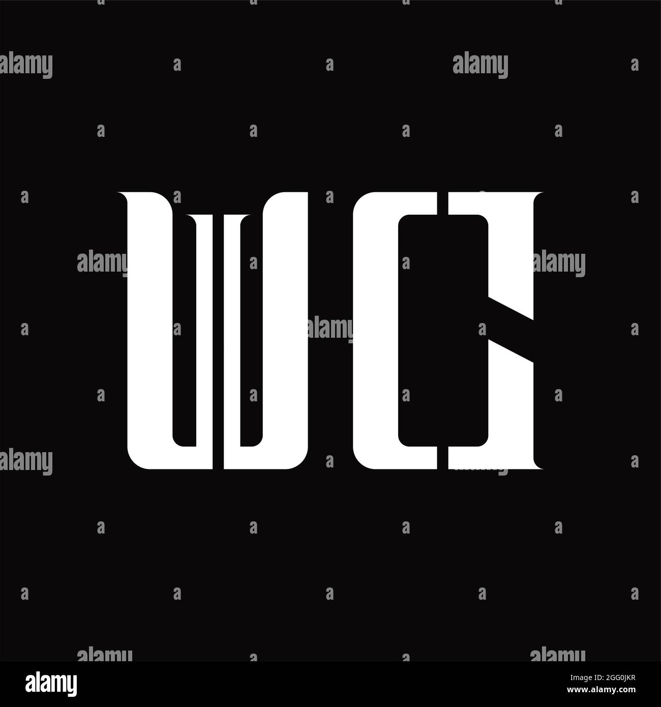 WC Logo monogram with middle slice on blackground design template Stock ...