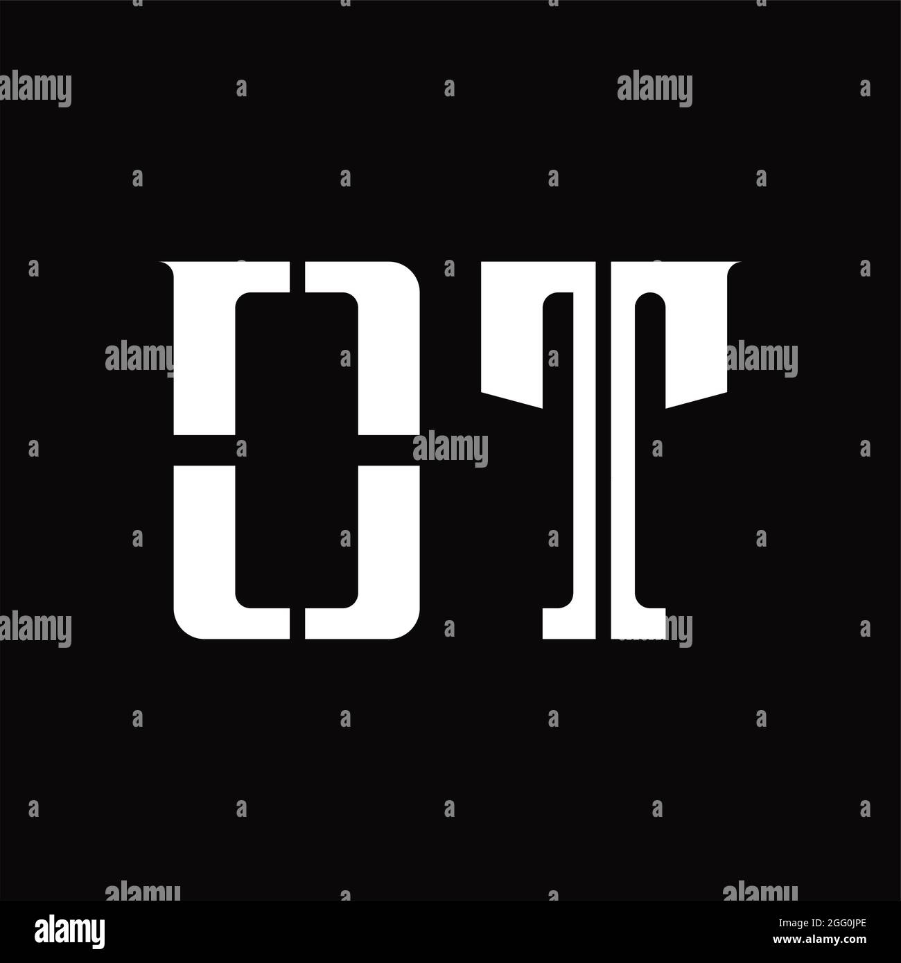 OT Logo monogram with middle slice on blackground design template Stock ...