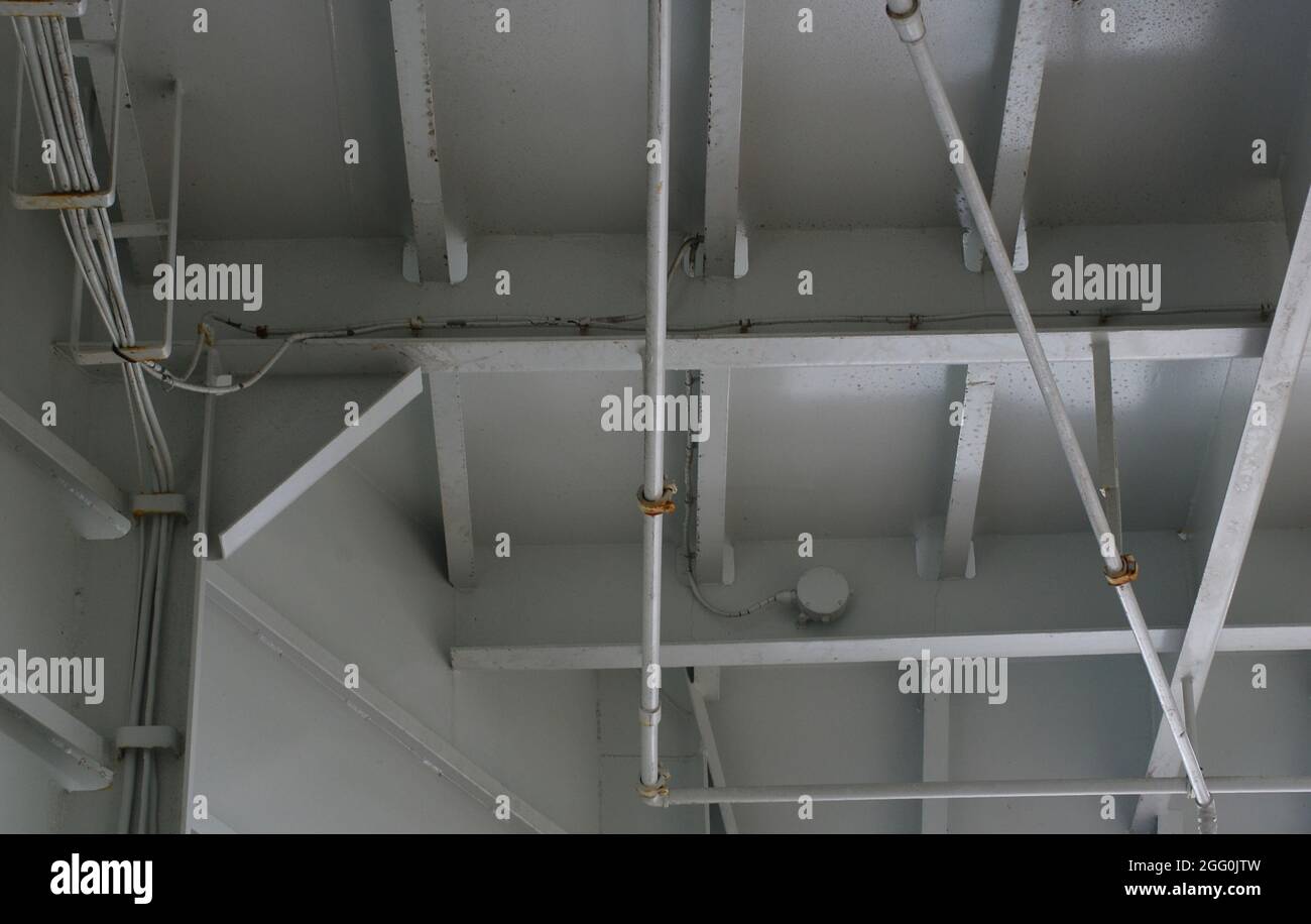 Metal structure on a ferry boat in Washington Stock Photo - Alamy