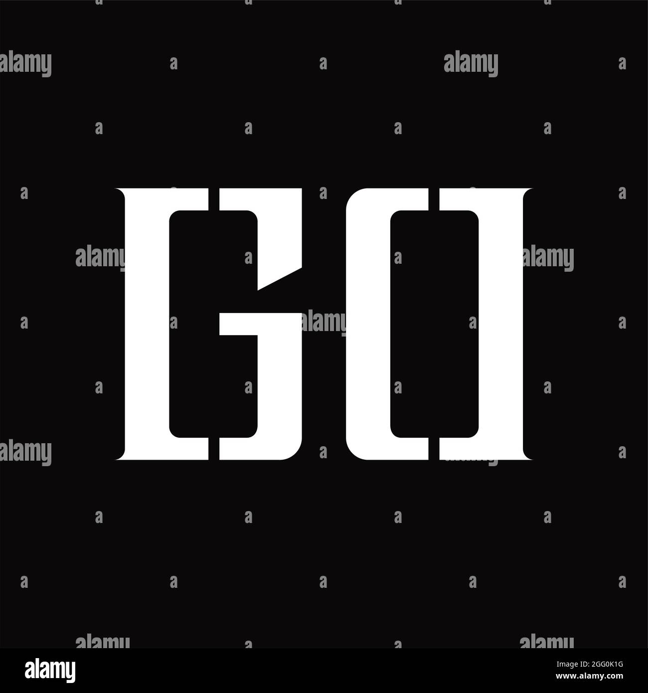 GD Logo monogram with middle slice on blackground design template Stock ...