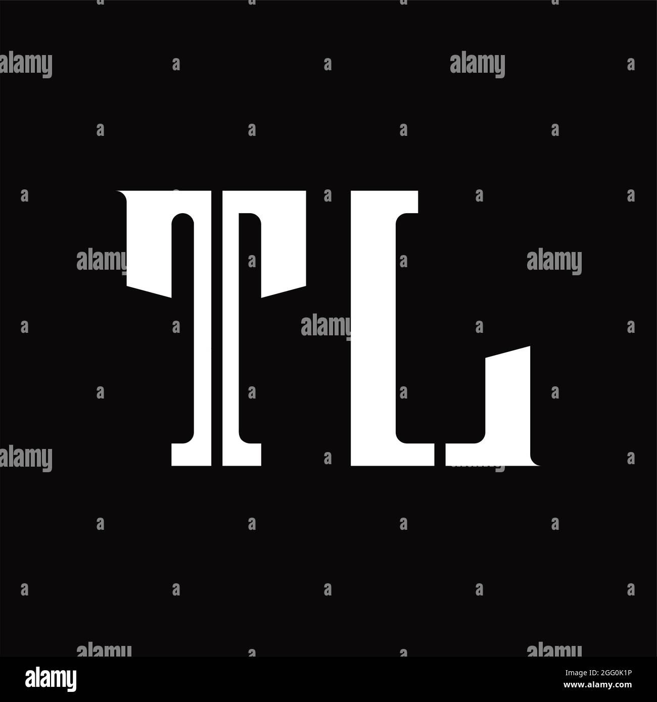 TL Logo monogram with middle slice on blackground design template Stock ...