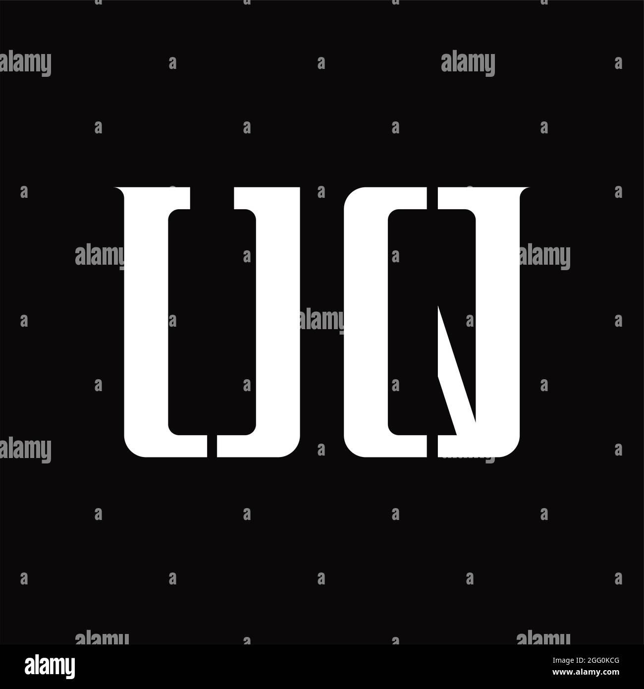 UQ Logo monogram with middle slice on blackground design template Stock ...