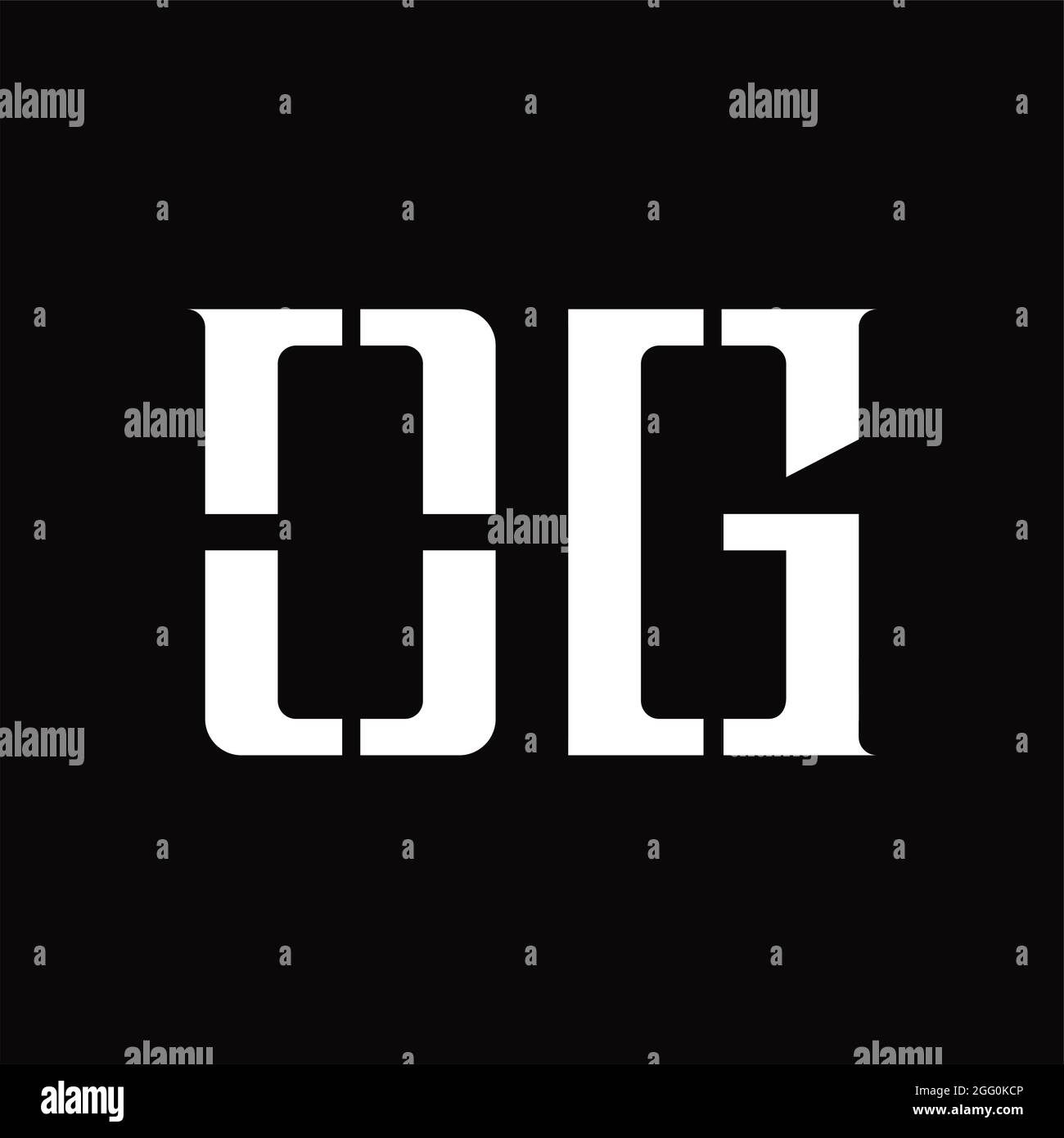 OG Logo monogram with middle slice on blackground design template Stock ...