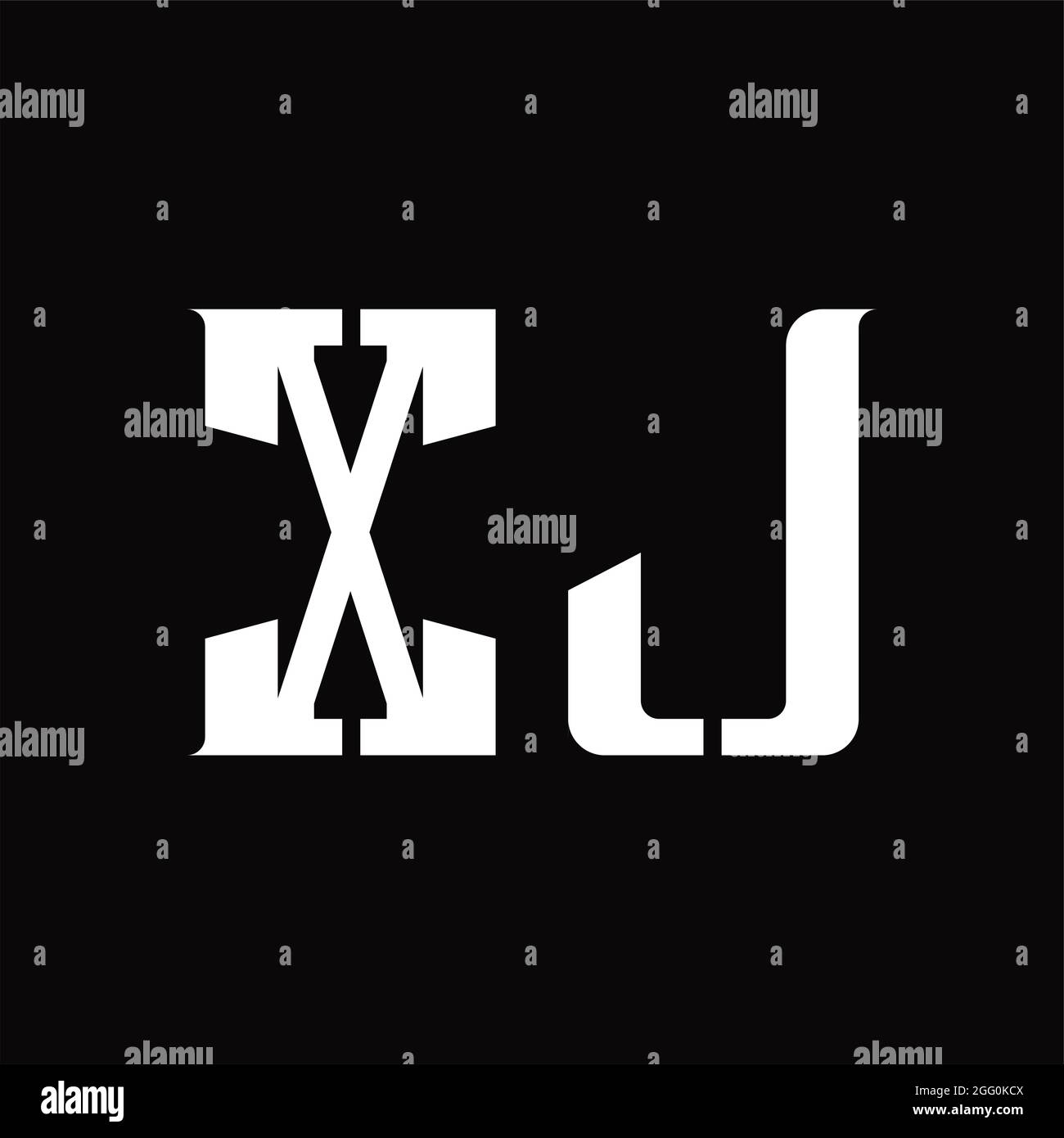 XJ Logo monogram with middle slice on blackground design template Stock Vector Image & Art - Alamy
