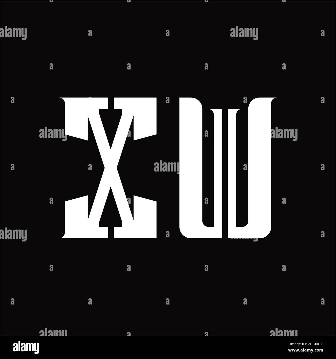 XW Logo monogram with middle slice on blackground design template Stock ...