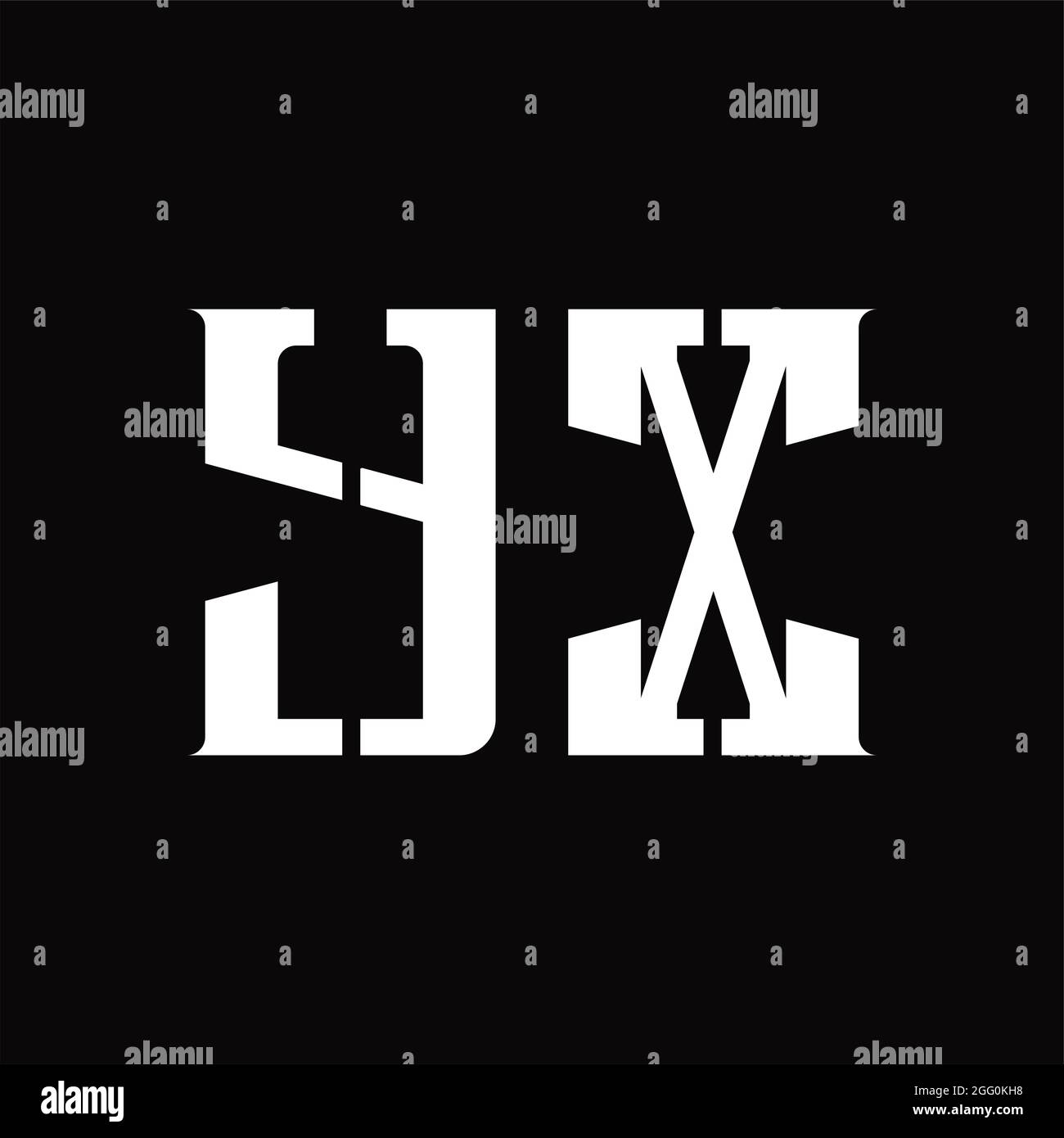 YX Logo monogram with middle slice on blackground design template Stock ...