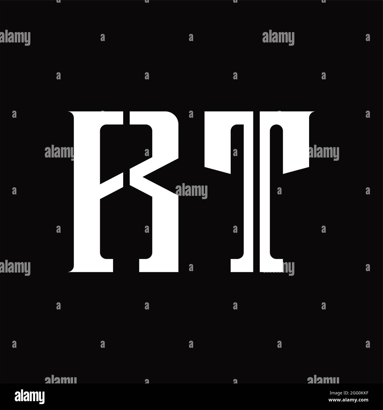 RT Logo monogram with middle slice on blackground design template Stock Vector Image & Art - Alamy