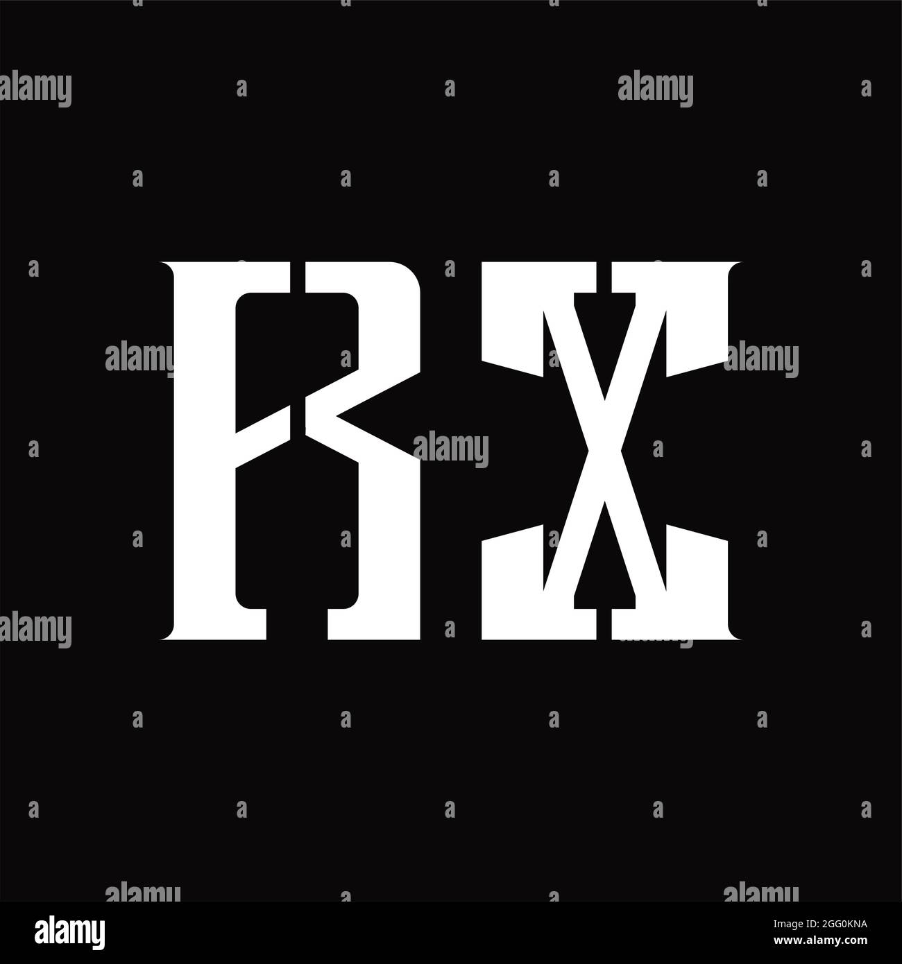 RX Logo monogram with middle slice on blackground design template Stock ...
