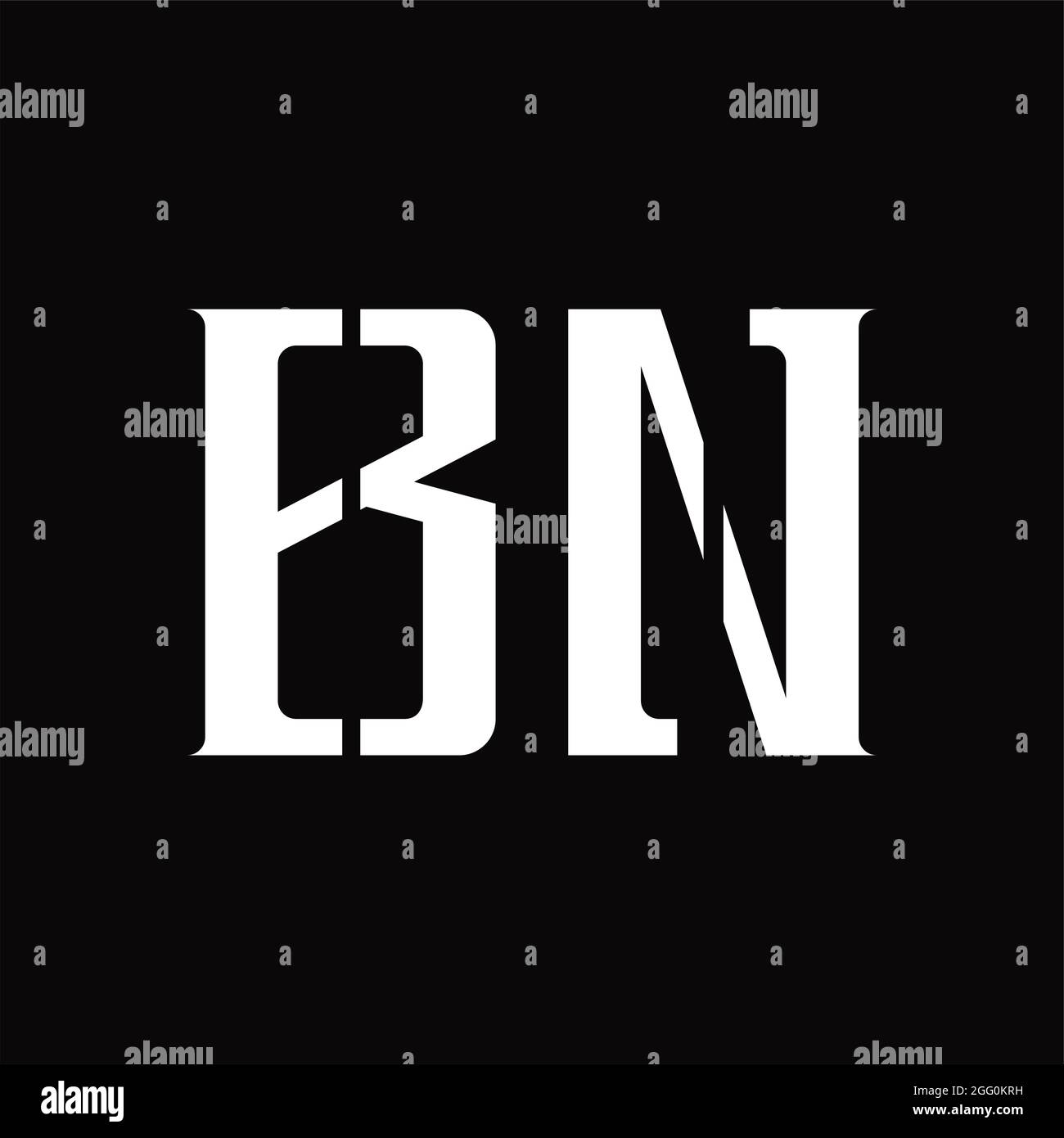 Logo initial letters bn vector vectors hi-res stock photography and ...