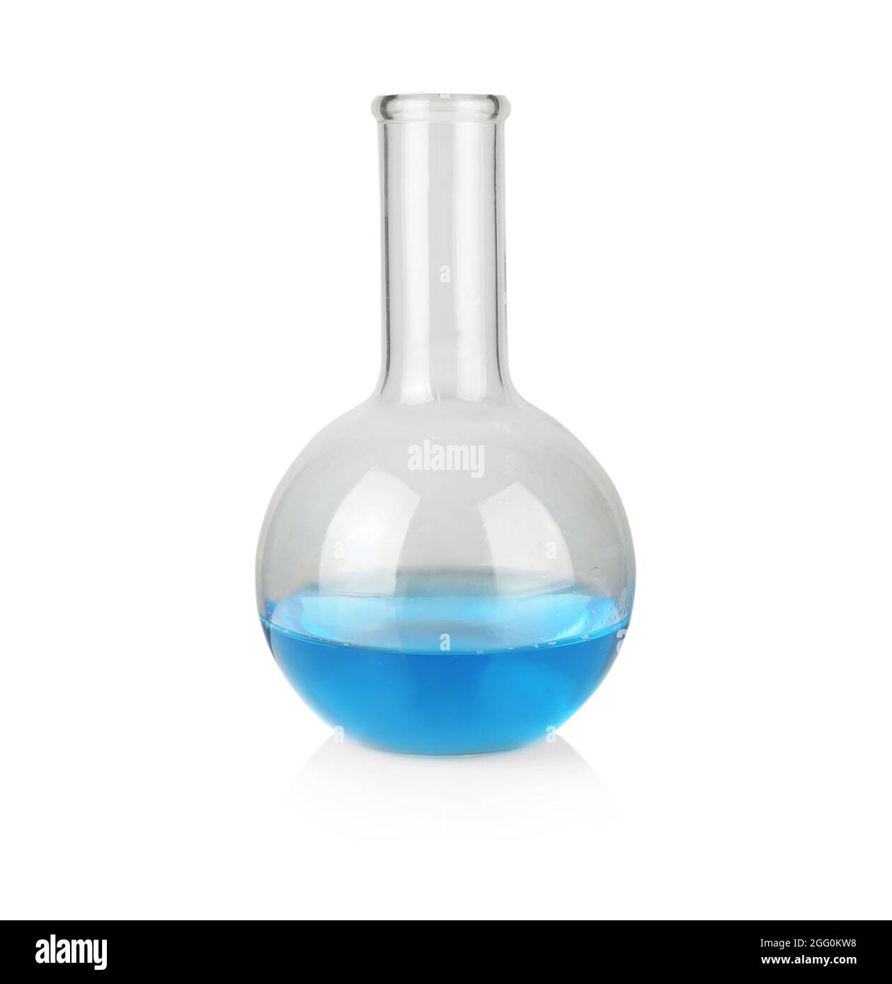 Flask with sample on white background Stock Photo - Alamy