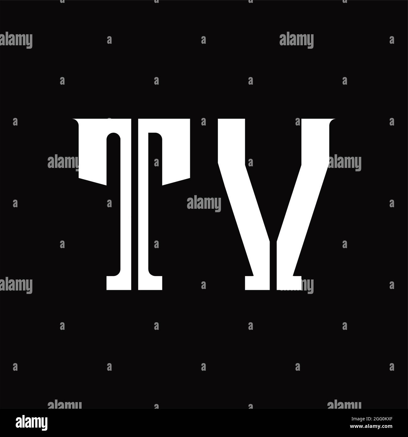 TV Logo monogram with middle slice on blackground design template Stock ...