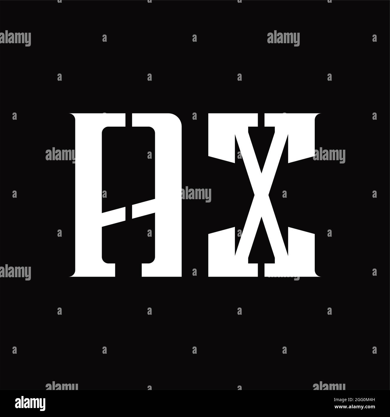 AX Logo monogram with middle slice on blackground design template Stock ...
