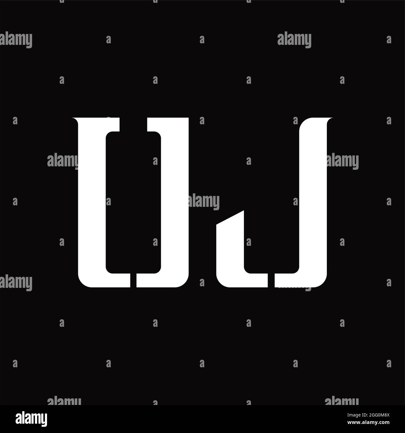UJ Logo monogram with middle slice on blackground design template Stock ...