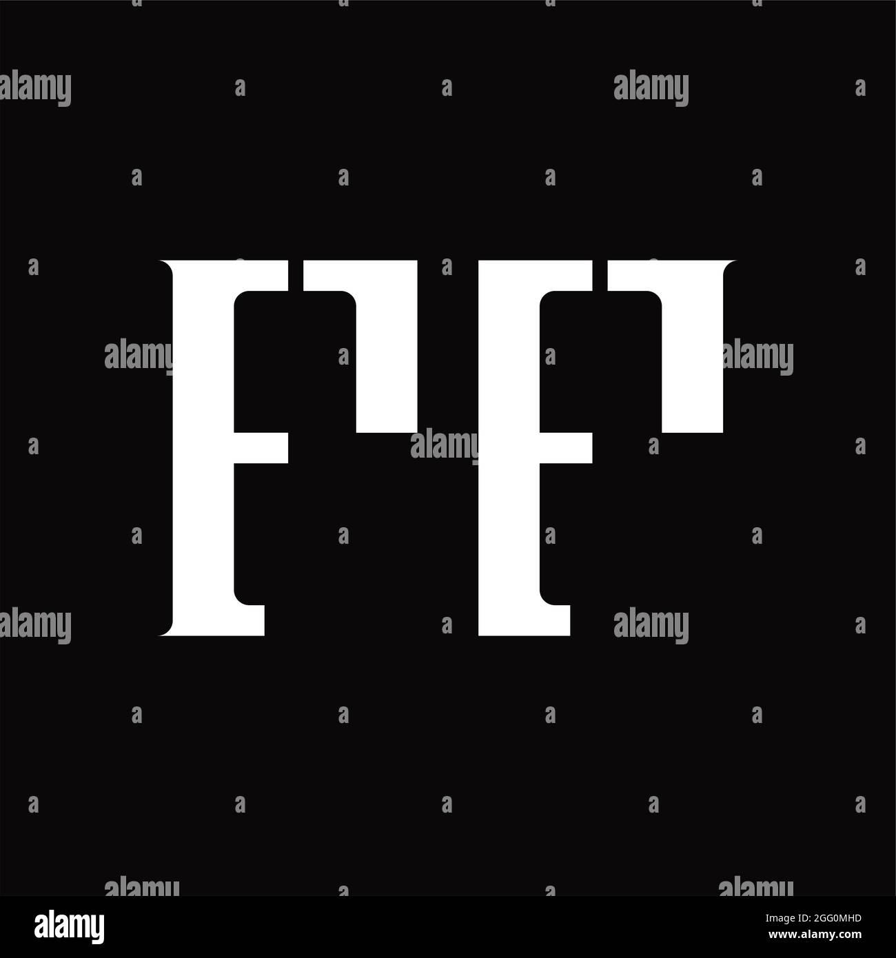 FF Logo monogram with middle slice on blackground design template Stock ...