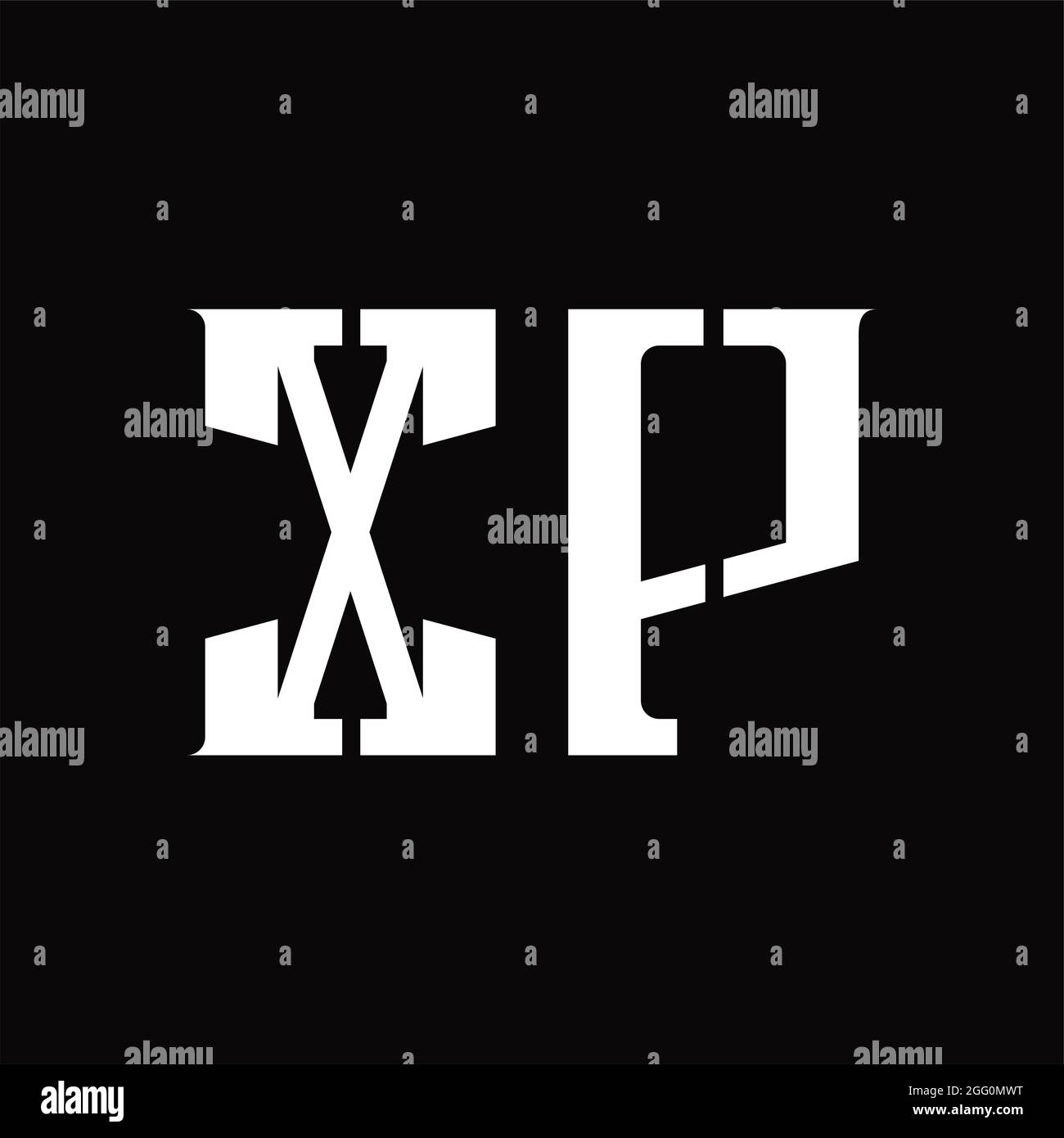 XP Logo monogram with middle slice on blackground design template Stock ...