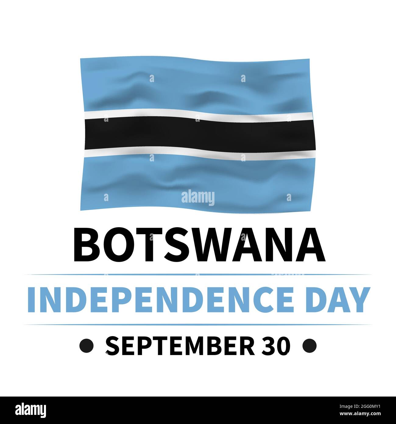 Botswana Independence Day lettering with flag. National holiday ...