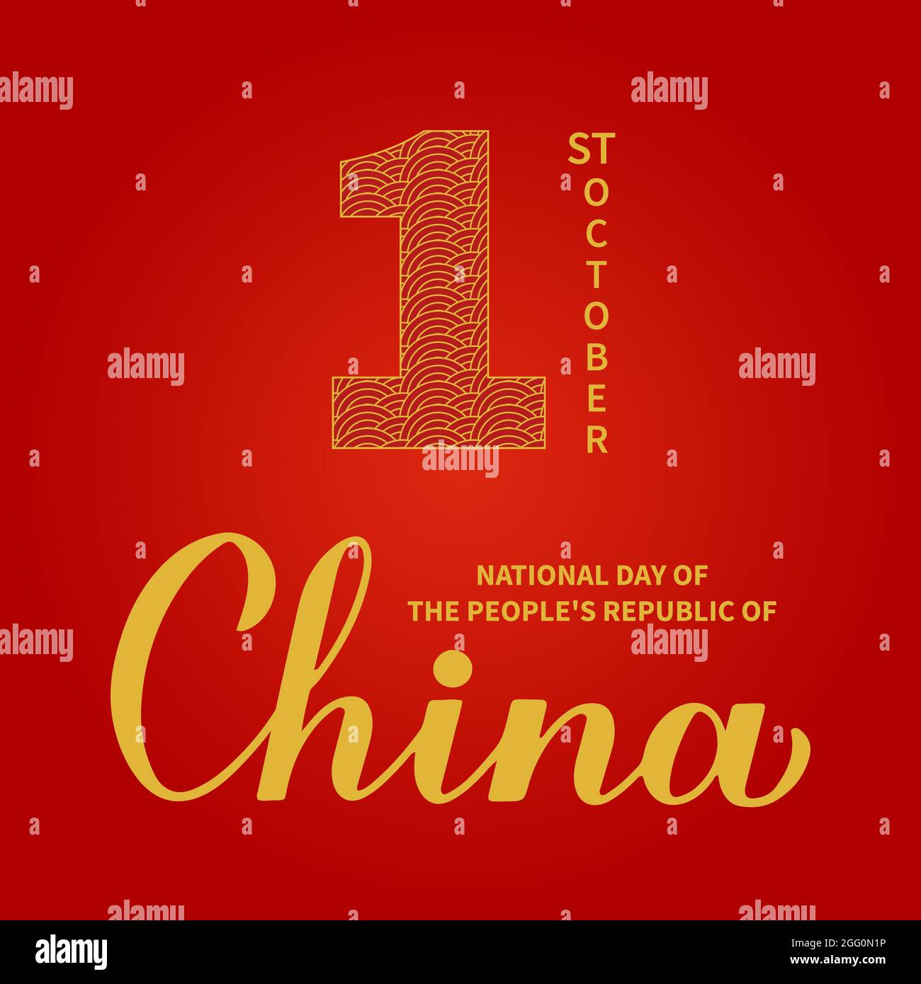 China National Day typography poster. Chinese holiday celebrated on ...
