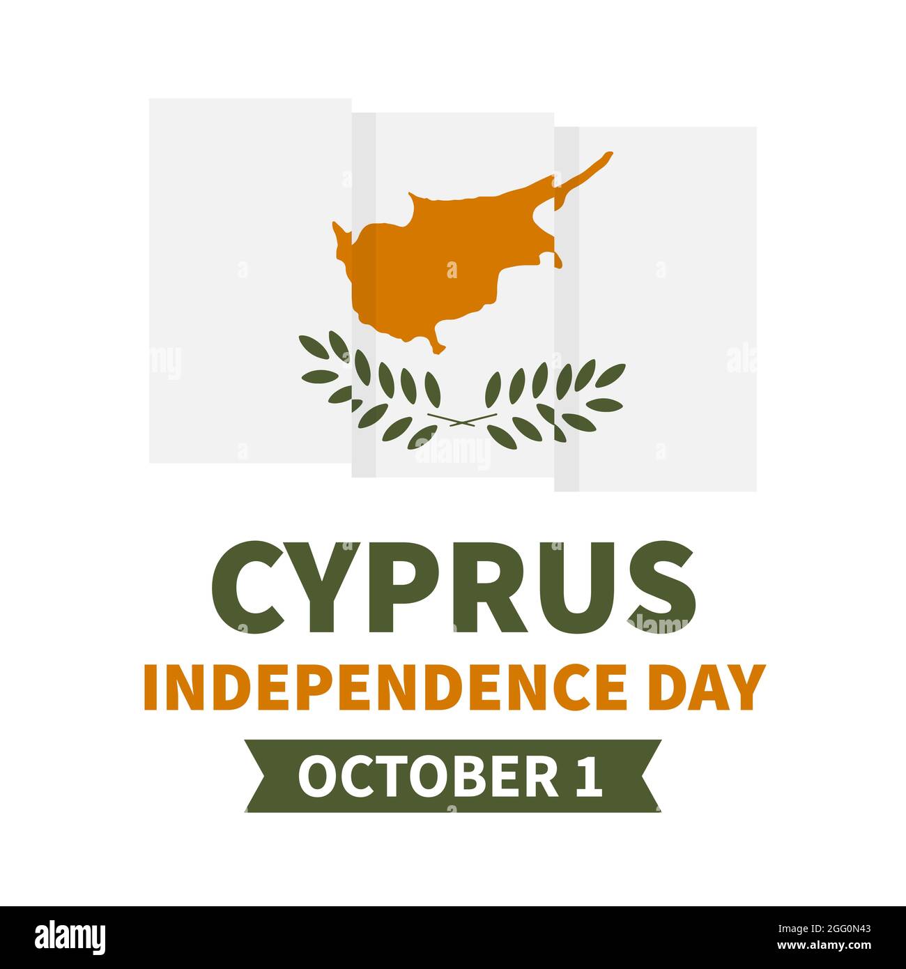 Cyprus Independence Day typography poster. Cyprian National holiday on ...