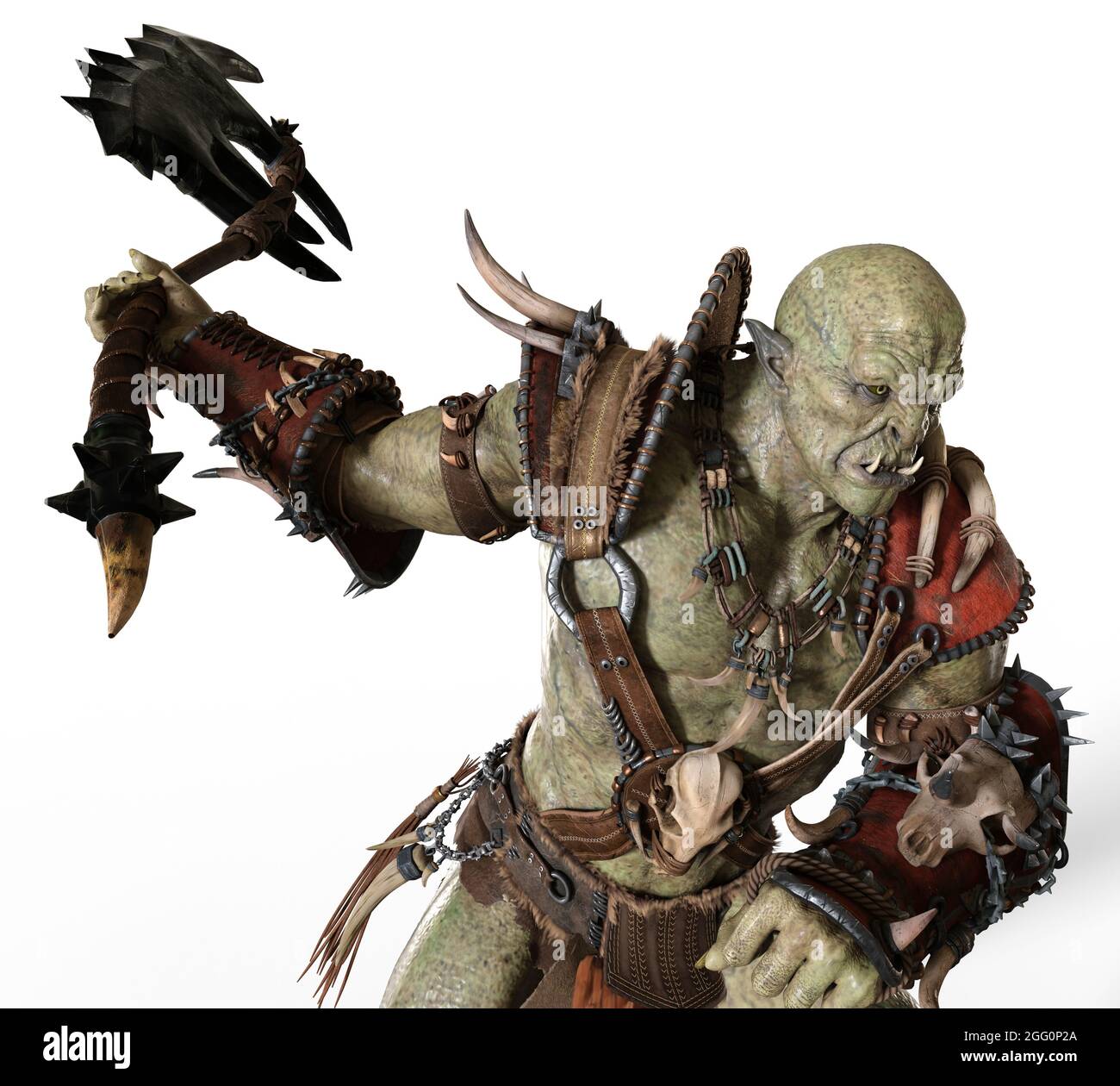 Orc isolated on white background 3d illustration Stock Photo - Alamy