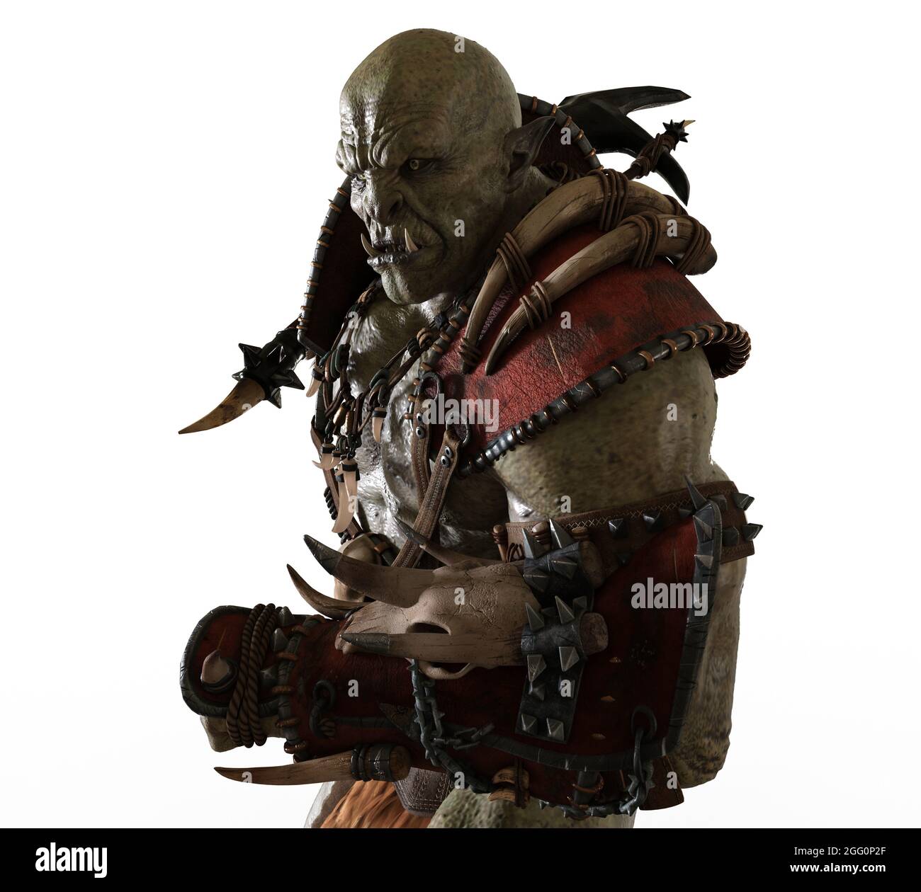 Orc isolated on white background 3d illustration Stock Photo - Alamy