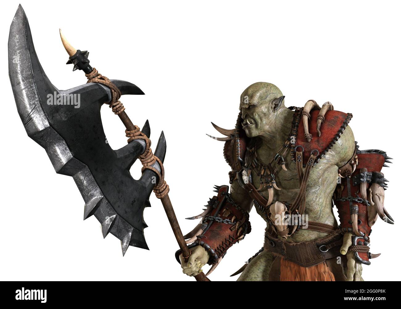 Orc isolated on white background 3d illustration Stock Photo - Alamy