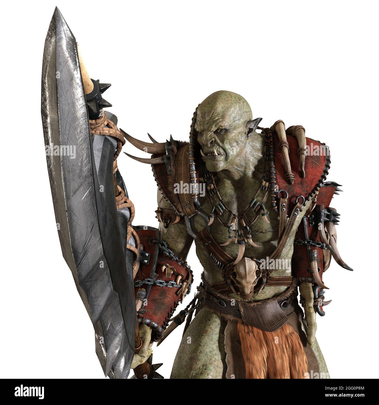 Orc isolated on white background 3d illustration Stock Photo - Alamy