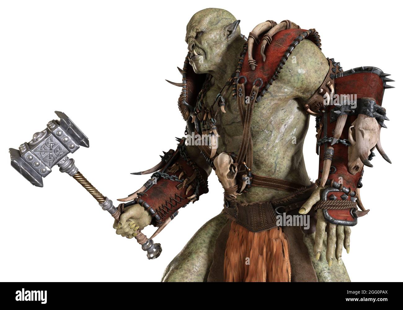 Orc isolated on white background 3d illustration Stock Photo - Alamy
