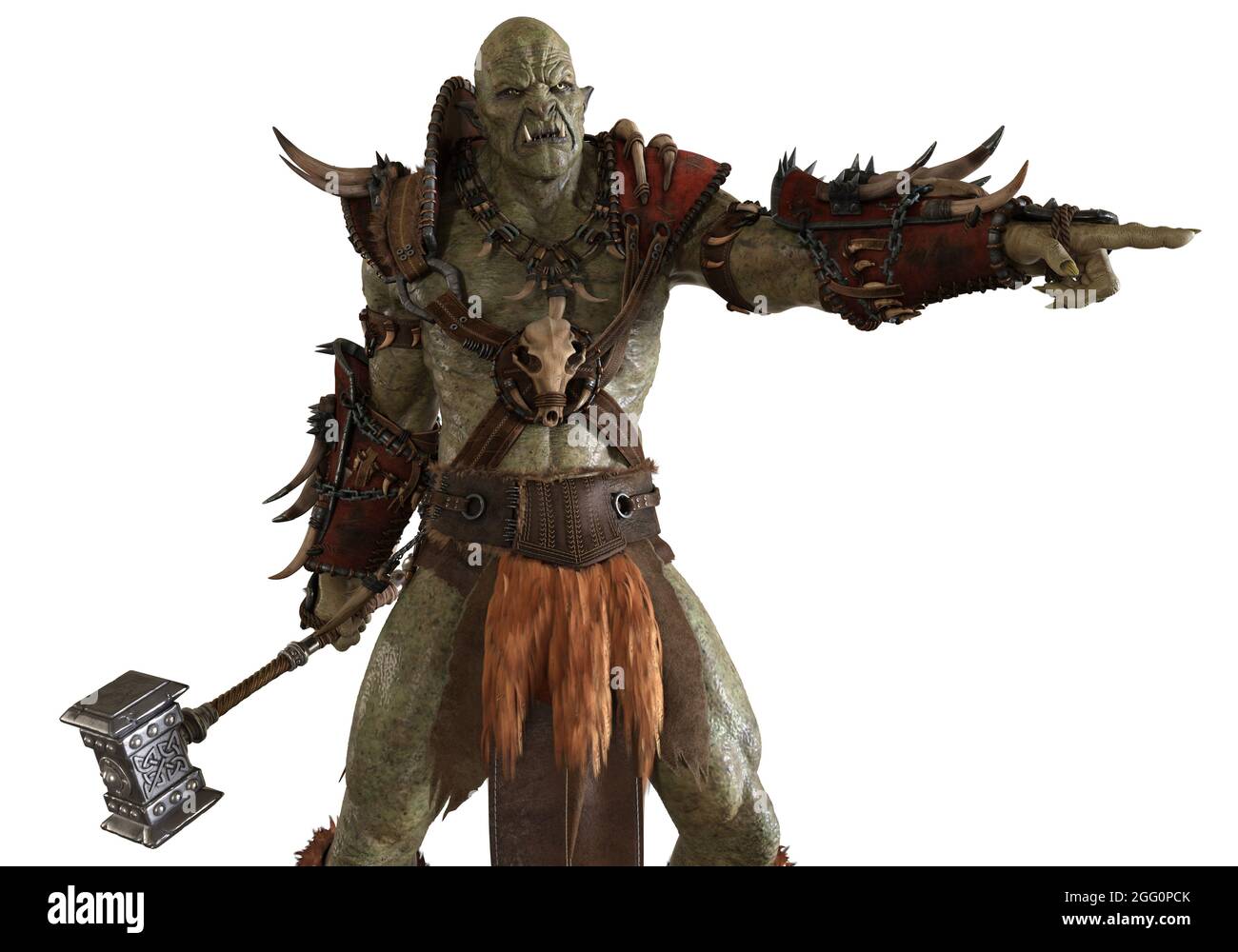 Orc isolated on white background 3d illustration Stock Photo - Alamy