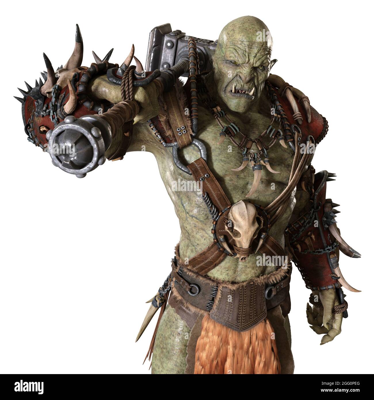 Orc isolated on white background 3d illustration Stock Photo - Alamy