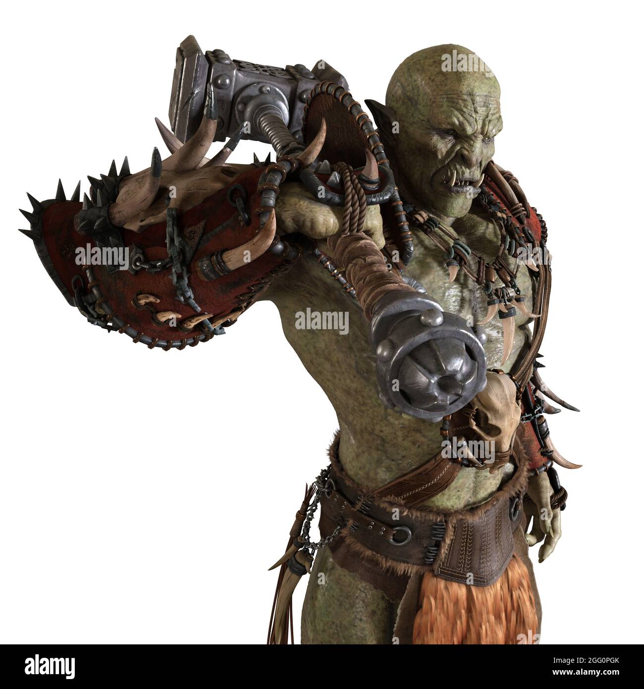Orc isolated on white background 3d illustration Stock Photo - Alamy