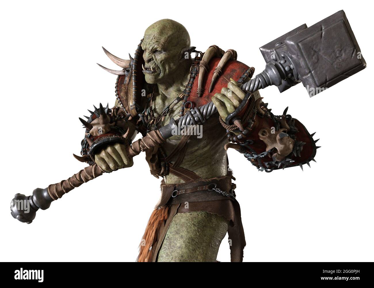 Orc isolated on white background 3d illustration Stock Photo - Alamy
