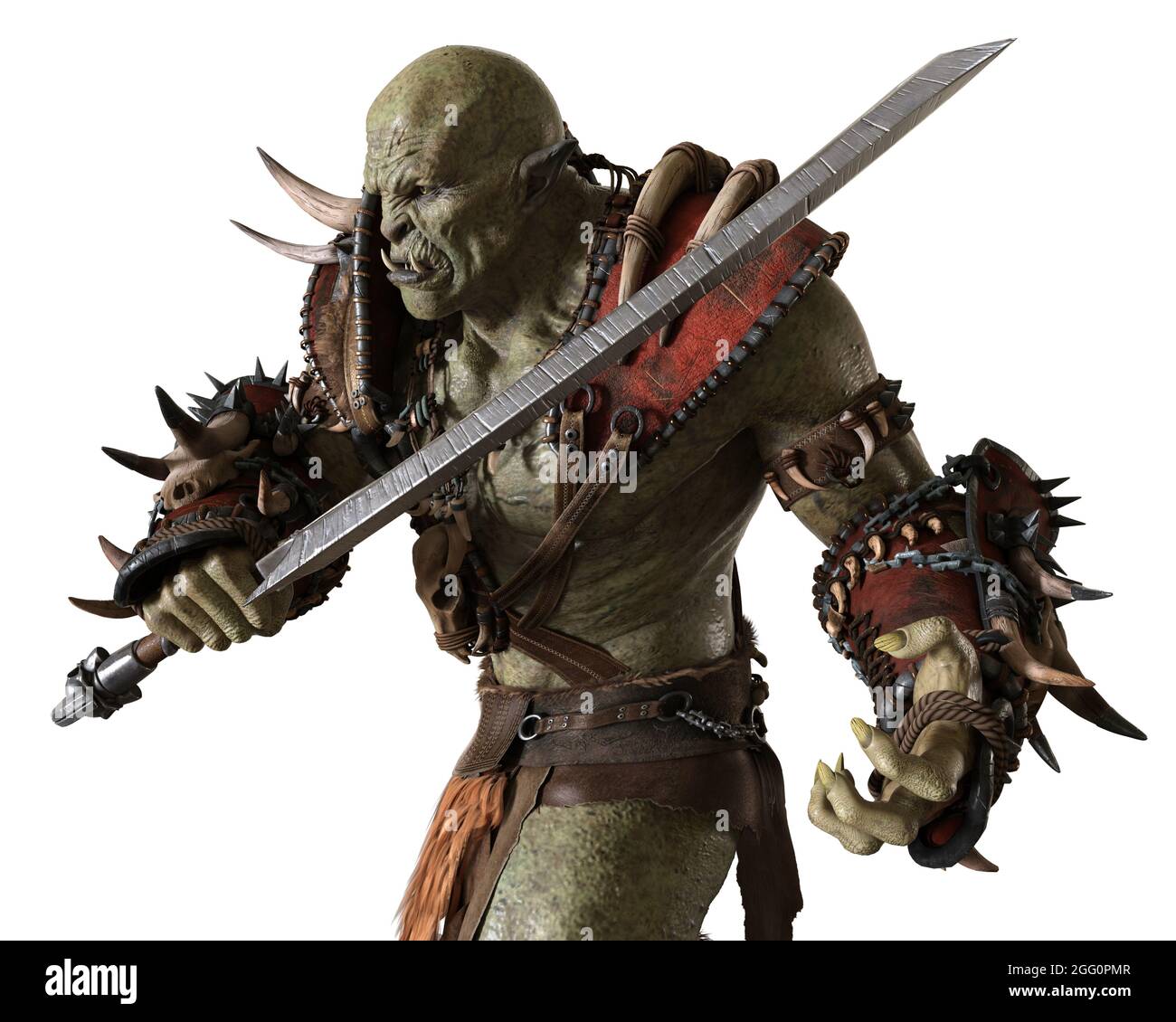 Orc isolated on white background 3d illustration Stock Photo - Alamy