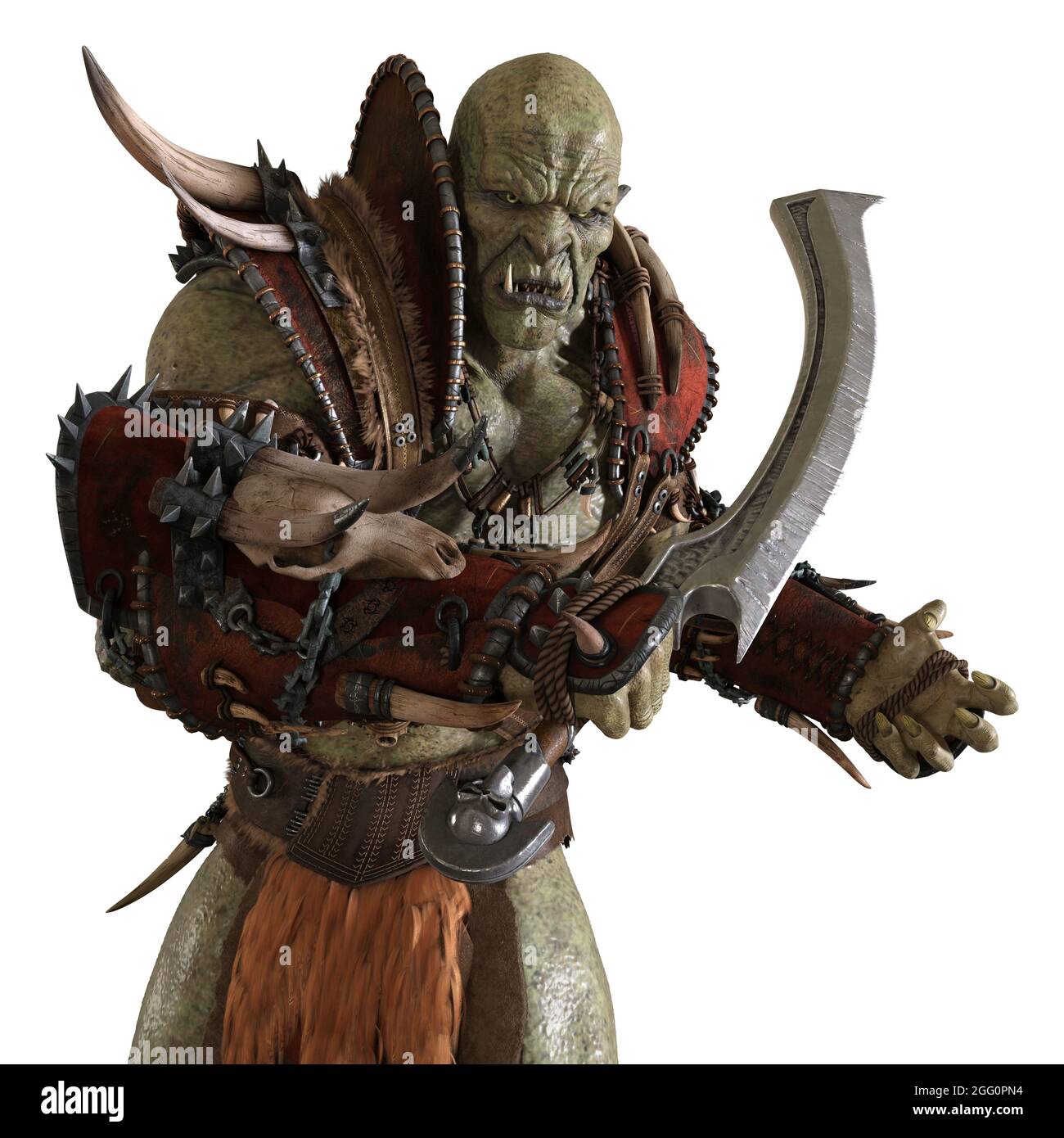 Orc isolated on white background 3d illustration Stock Photo - Alamy