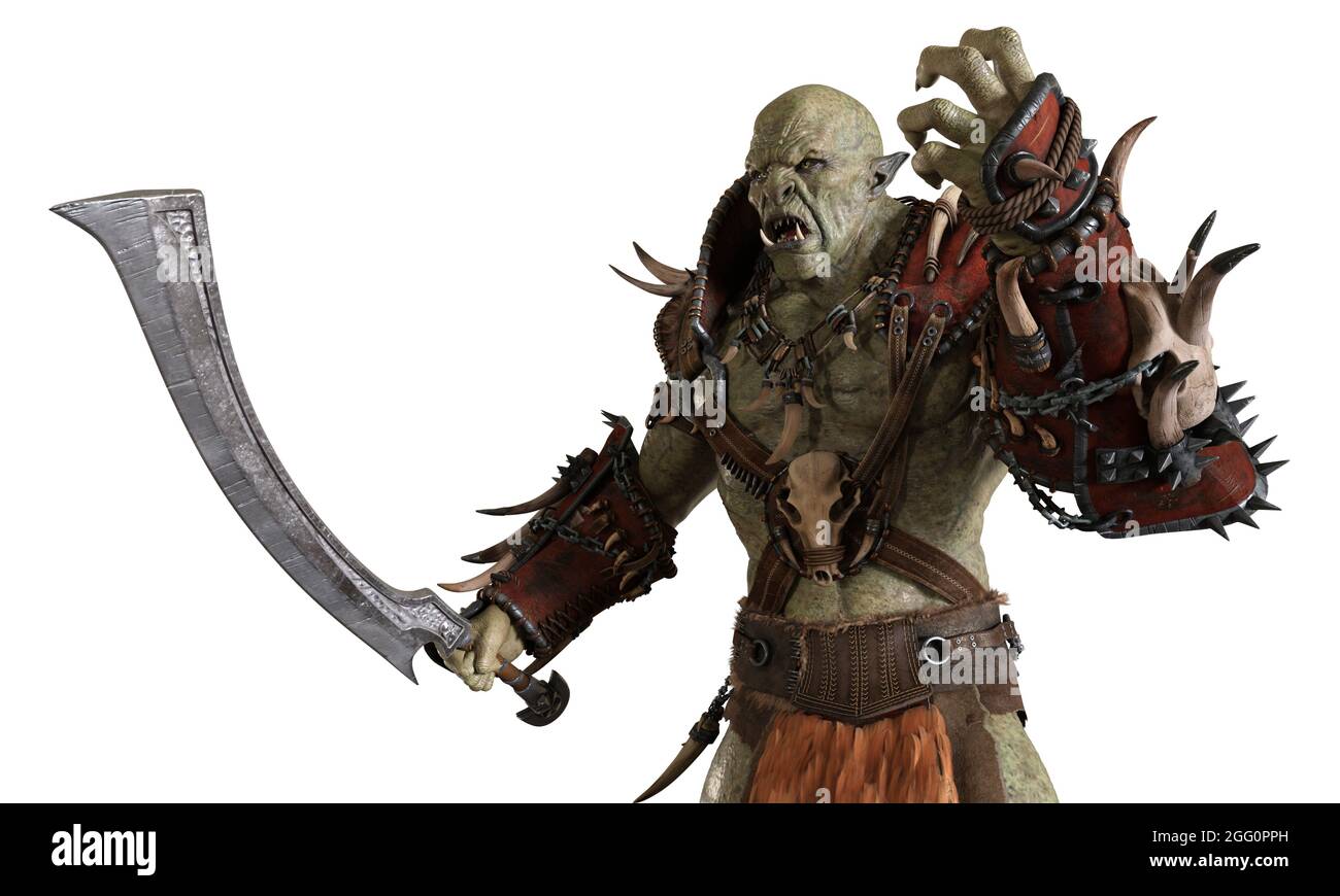 Orc isolated on white background 3d illustration Stock Photo - Alamy