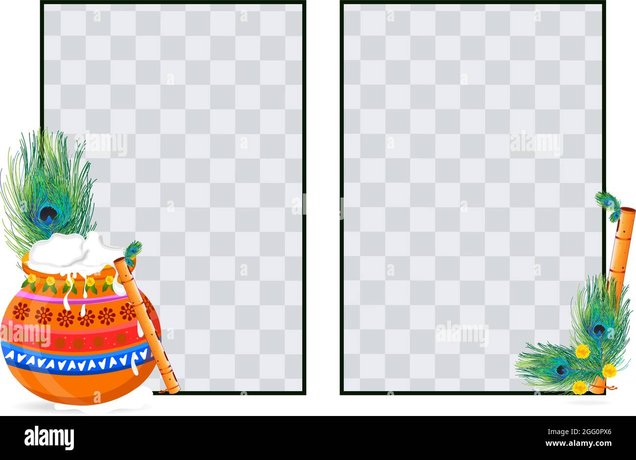 Happy Krishna Janmashtami festival card or frame Backgrounds Stock ...