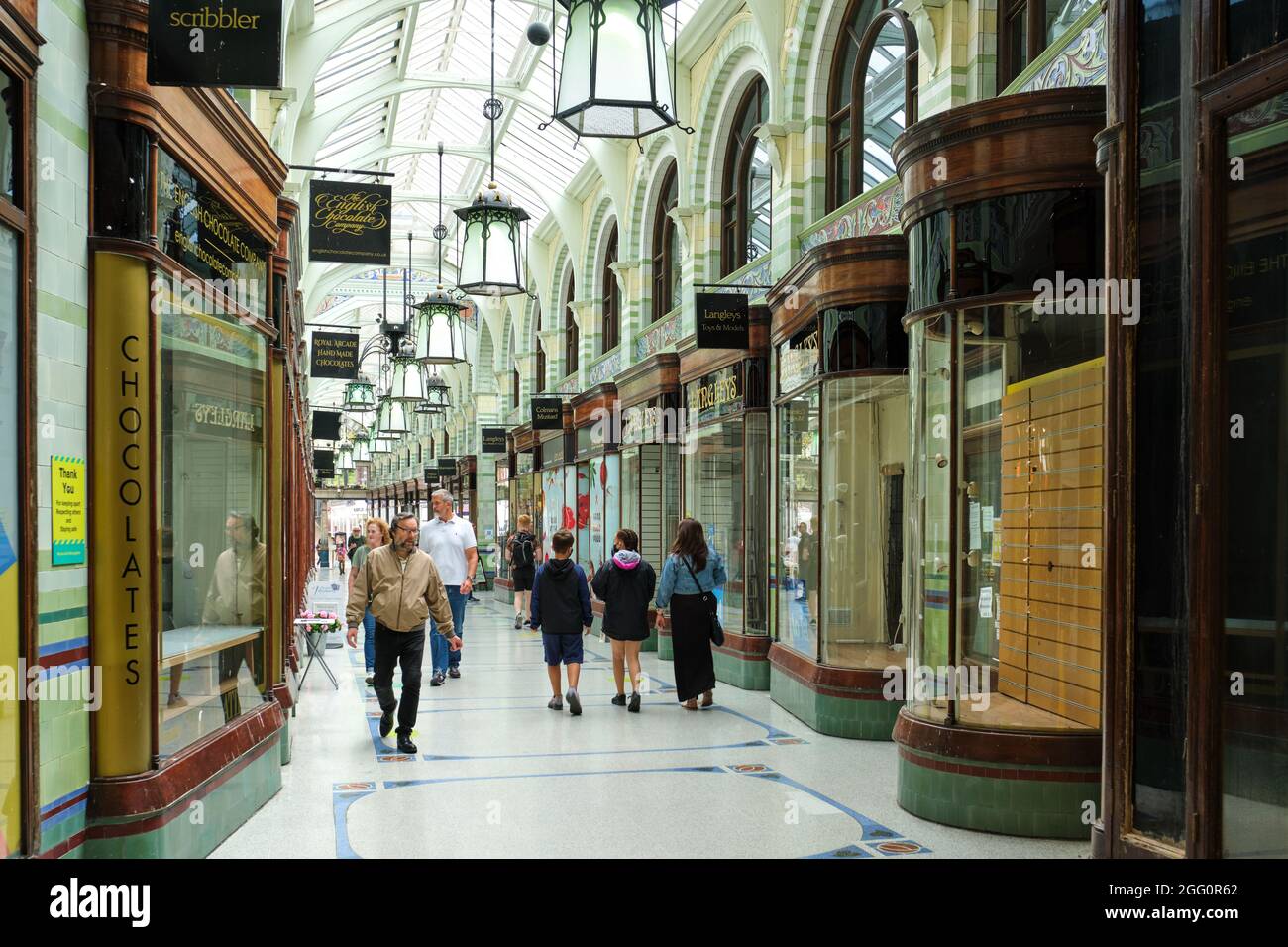 Inside the Royal Arcade in Norwich Stock Photo - Alamy