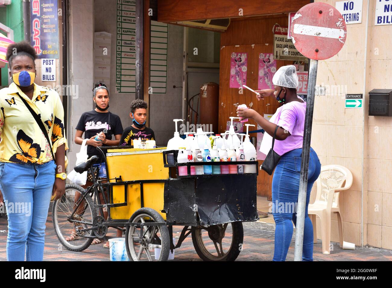 Snowcone Vendor In Swan St Bridgetown Barbados Stock Photo - Alamy