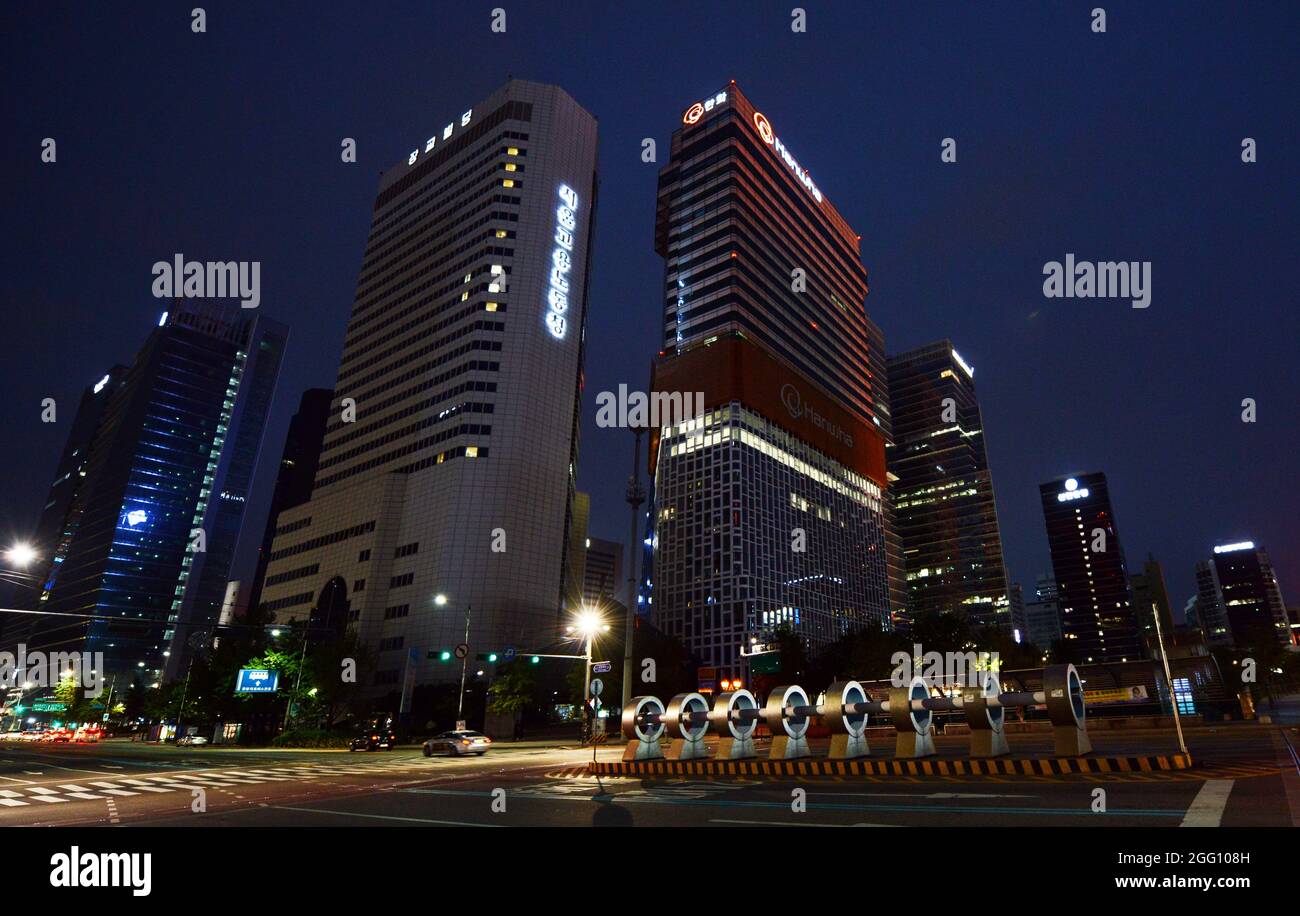 Modern buildings in central Seoul at evening time Stock Photo - Alamy