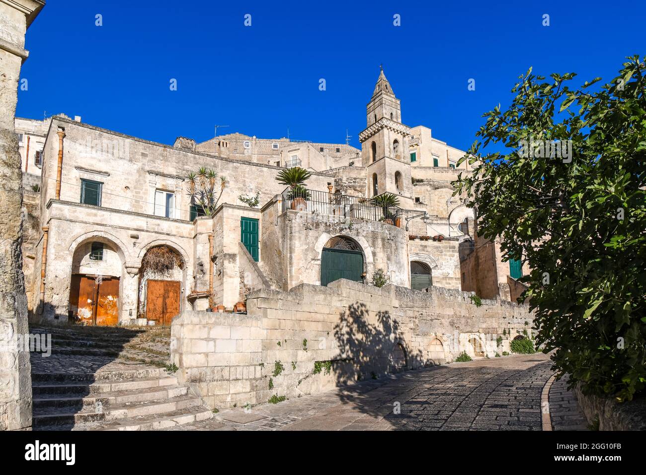The bell tower of the Chiesa di San Pietro Barisano, or Church of Saint ...