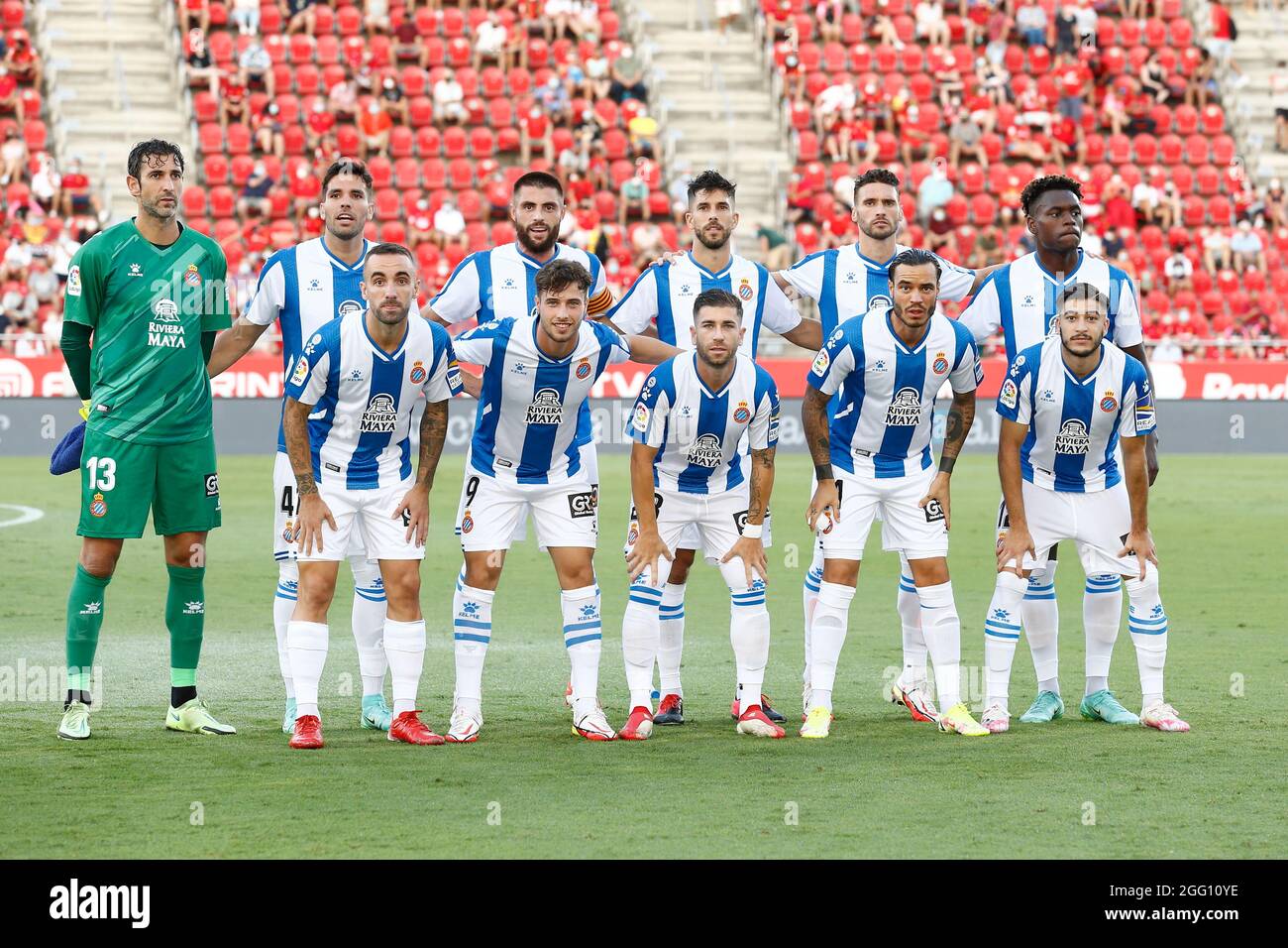 Palma de Mallorca, Spain. 27th Aug, 2021. Espanyol team group line-up ...