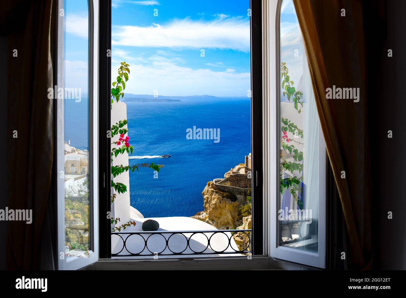 Santorini window hi-res stock photography and images - Alamy