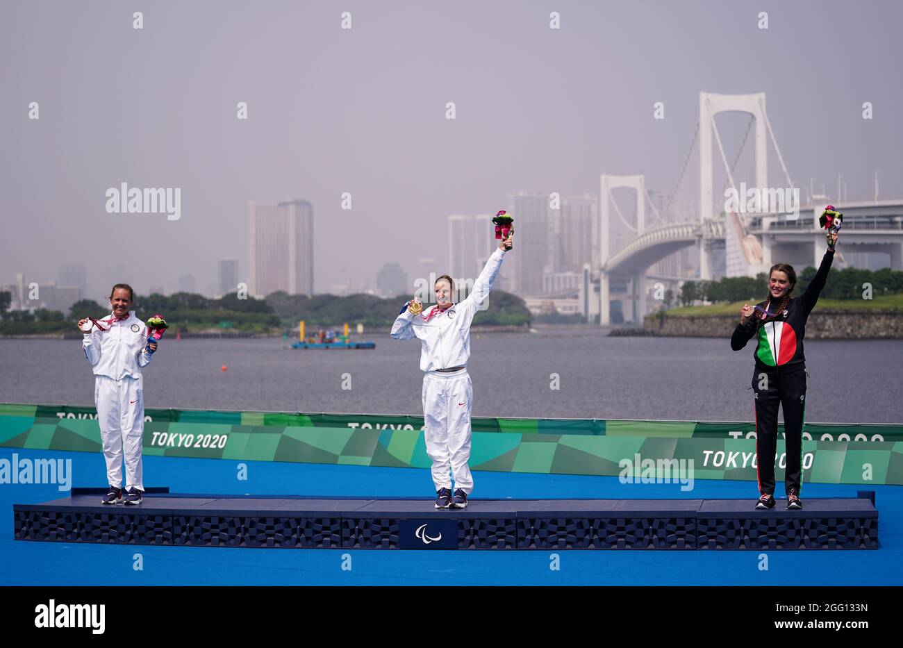 USA's Hailey Danz with silver (left), USA's Allysa Seely with gold and ...