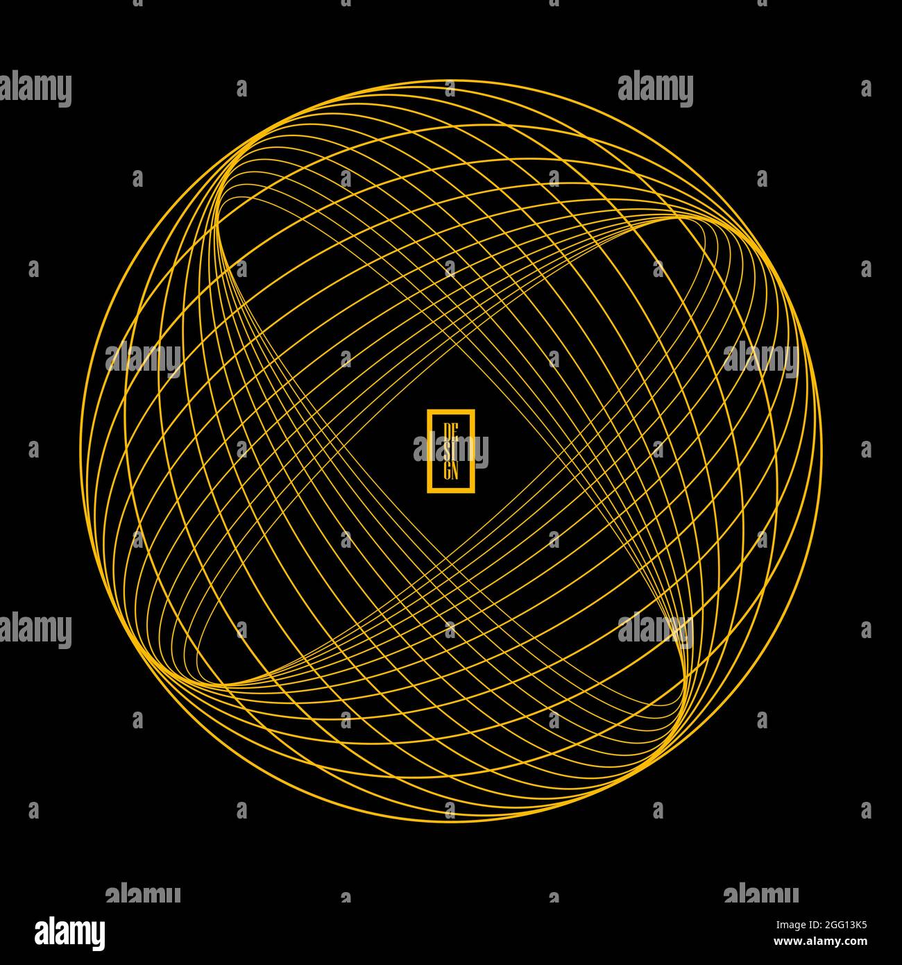 Yellow rotated circle shape. Vector illustration. Trendy design element ...