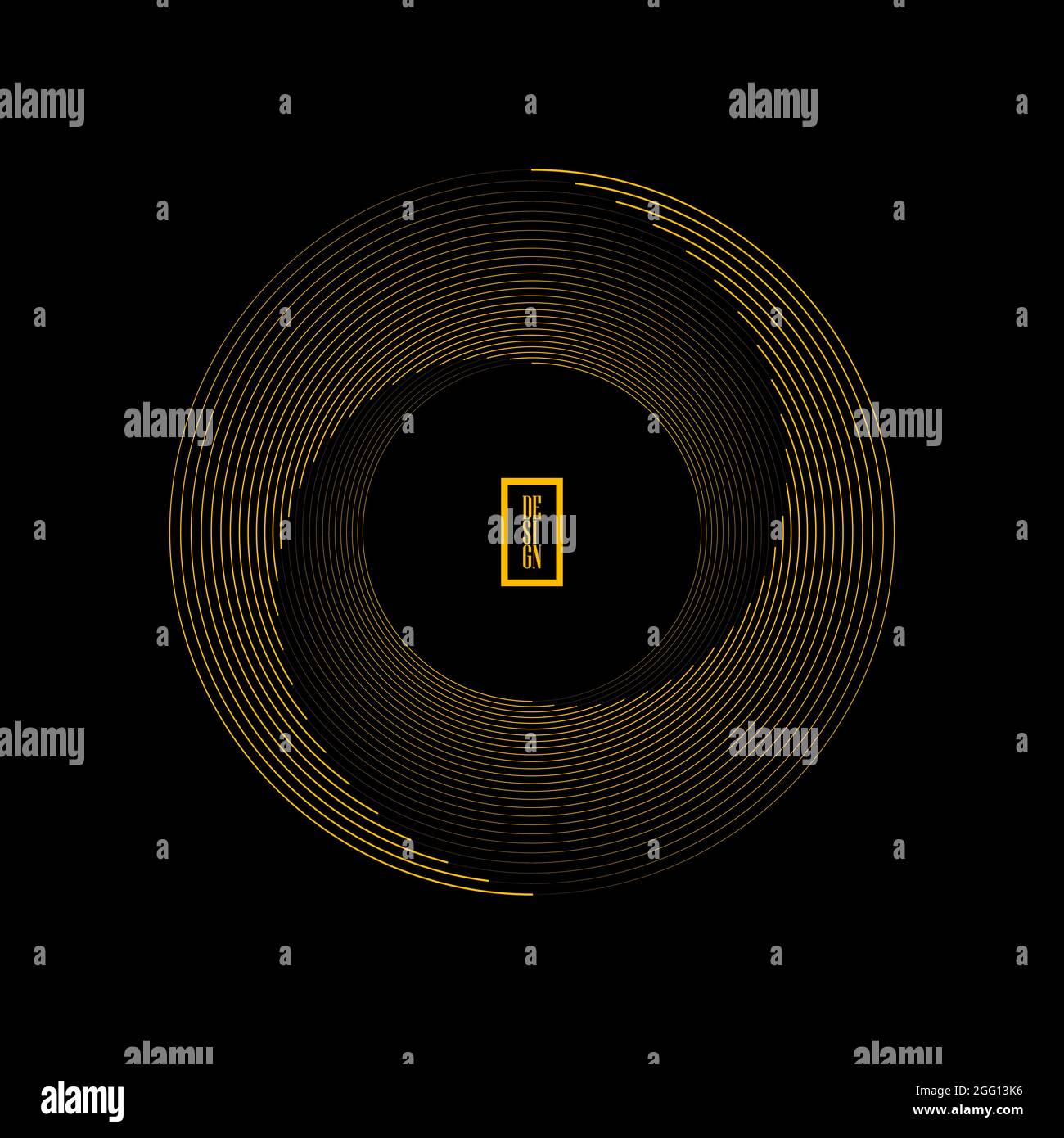 Yellow lines in spiral form. Geometric art. Design element for border ...