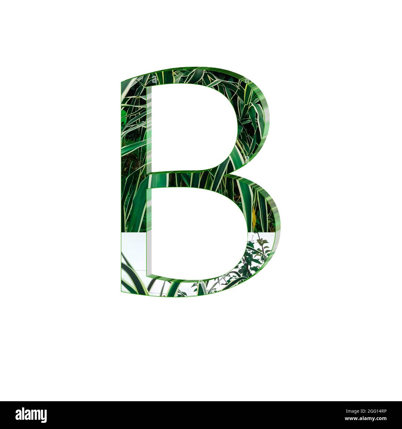 Green texture capital letter B colorful 3D abstract beautiful white ...