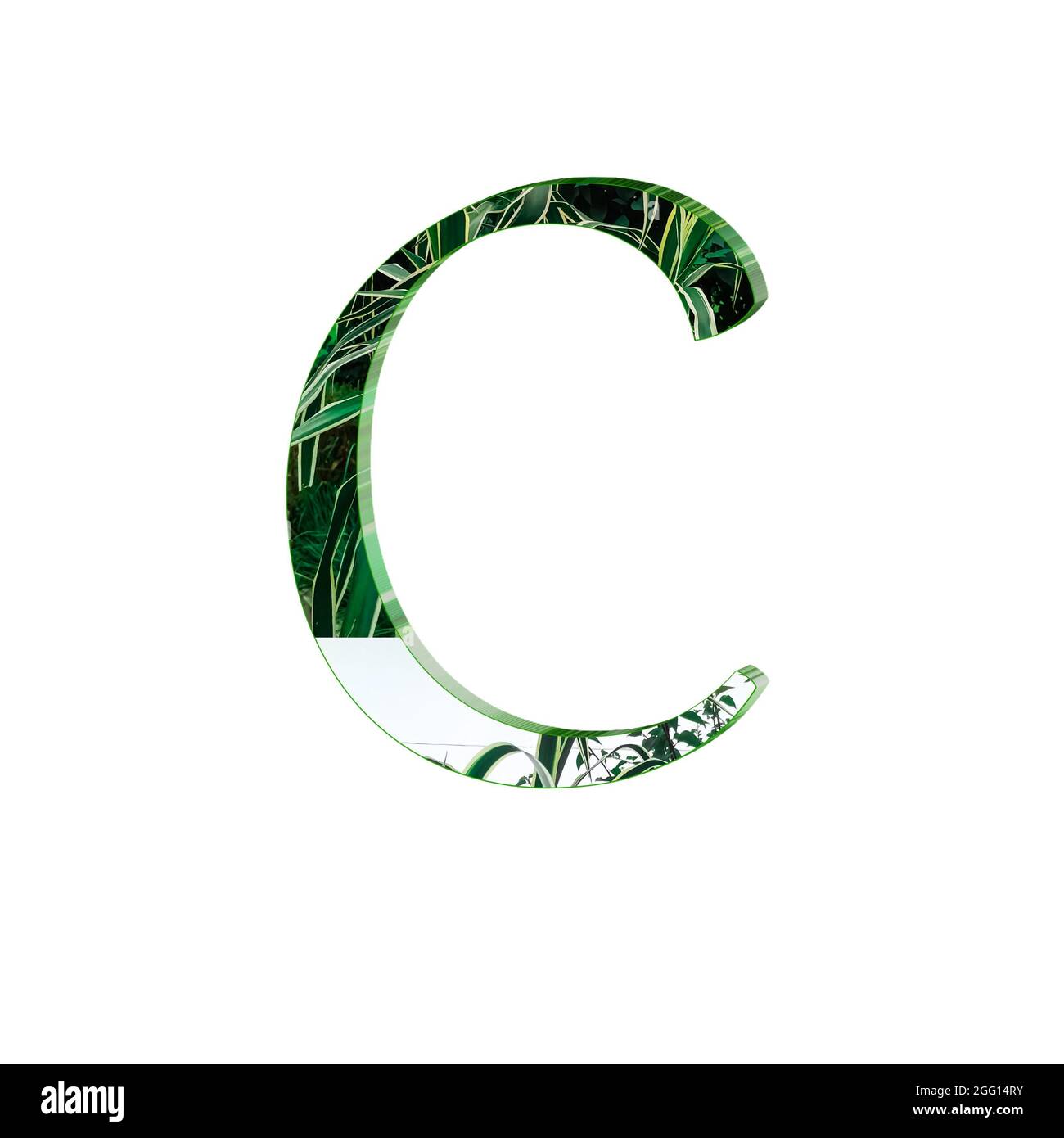 Green texture capital letter C colorful 3D abstract beautiful white ...